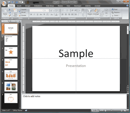 Task Pane in PowerPoint 2007 for Windows
