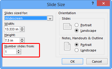 Working With Slide Numbers in PowerPoint 2013 for Windows