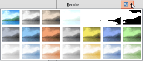Video Recolor Options in PowerPoint 2013 for Windows