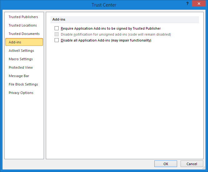 Trust Center Settings in PowerPoint 2010 for Windows Trust Center Settings in PowerPoint 2010 for Windows