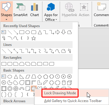 Drawing Multiple Shapes Quickly in PowerPoint 2013 for Windows