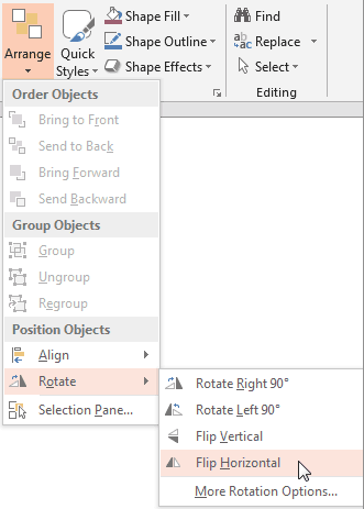 Rotate Text 180° Within Shapes in PowerPoint 2013 for Windows
