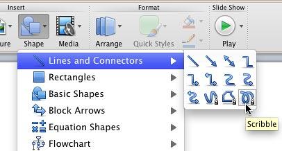Drawing Scribble Lines in PowerPoint 2011 for Mac
