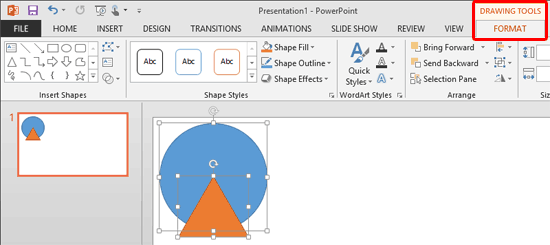 Shape Subtract Command in PowerPoint 2013 for Windows