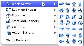 Types of Shapes in PowerPoint 2011 for Mac