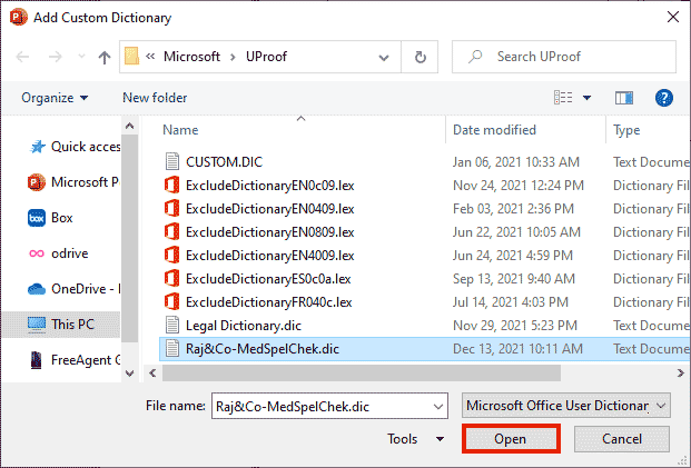Loading And Using Custom Dictionaries In Powerpoint 365 For Windows