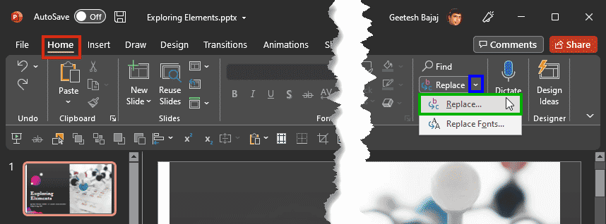 Find and Replace Words in PowerPoint 365 for Windows Find and Replace Words in PowerPoint 365 for Windows