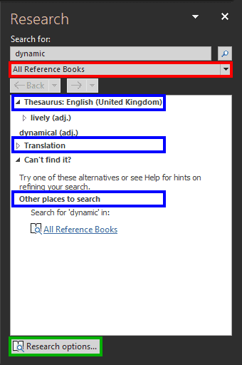 Research Tools In PowerPoint 365 For Windows Research Tools In PowerPoint 365 For Windows