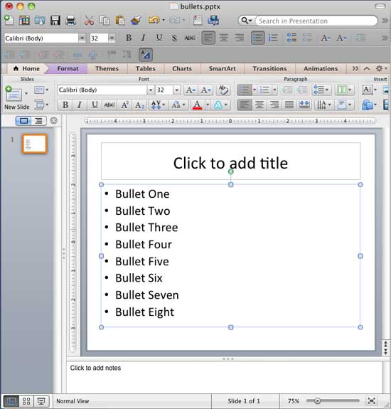 Change Bullet Styles In PowerPoint 2011 For Mac Change Bullet Styles In PowerPoint 2011 For Mac