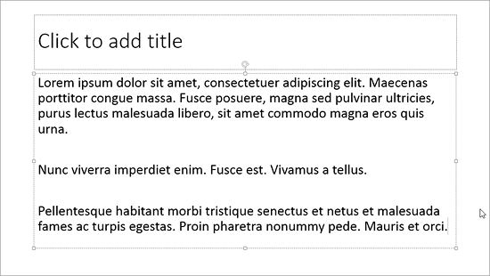 Insert Dummy Text in PowerPoint 2013 for Windows
