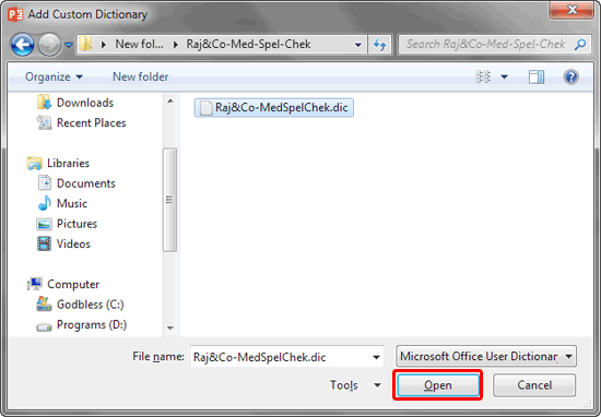 Loading And Using Custom Dictionaries In Powerpoint 2013 For Windows