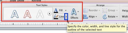Text Outline in PowerPoint 2011 for Mac
